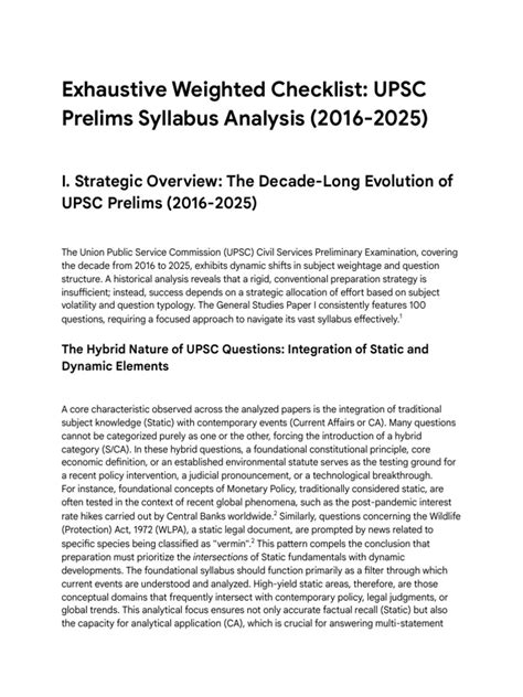 Upsc Prelims Syllabus Analysis Checklist Pdf Fiscal Policy