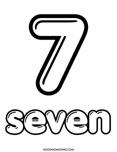 Bubble Number 7 Printable For Coloring And Fun Good Mom Living