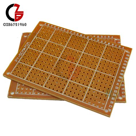 10pcs 5x7cm Copper Pcb Circuit Board Breadboard Prototype For Soldering