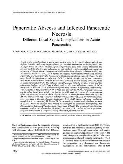 Pancreatic Abscess Pdf