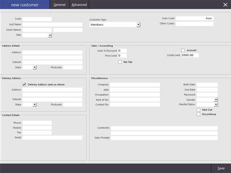 customer fields