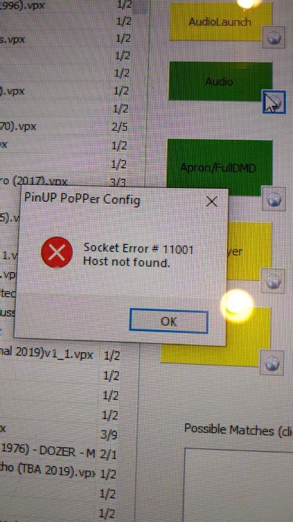 Pinup Popper Config Socket Error 11001 Vpu General Discussion Virtual Pinball Universe