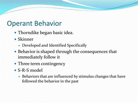 Operant Behavior