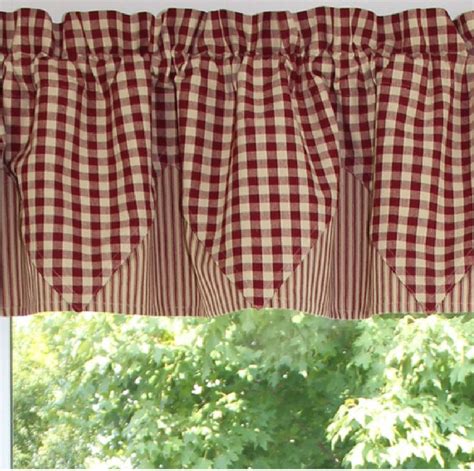 Heritage House Check Barn Red Barn Red Nutmeg Valance Vp100017 Red