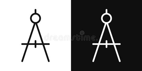 Drafting Compass Icon Set Architect Architecture Drawing Tool Vector