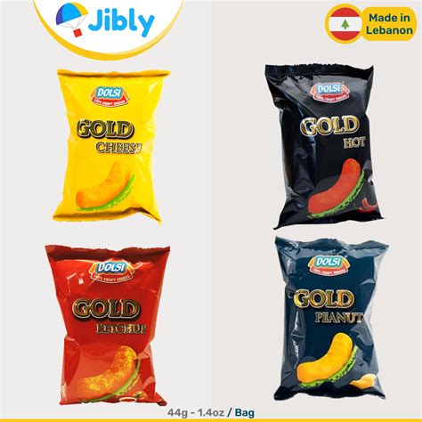 Lebanese Dolsi Gold Chips Three Flavors Tasty Snack 44g Bags Worldwide