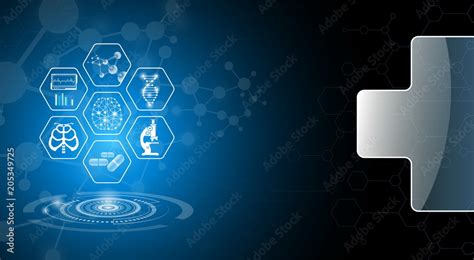 Abstract Background Design Science And Technology Concept In Blue Light