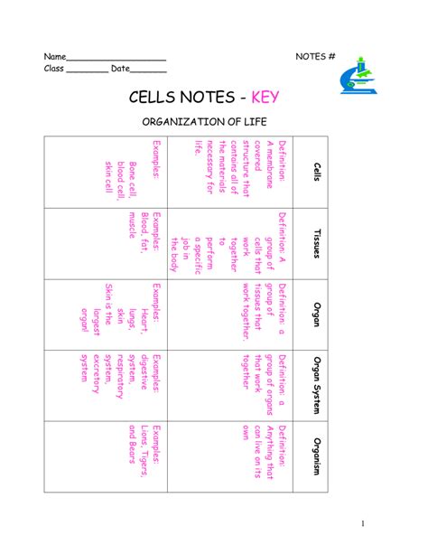 Cell Biology Notes Organization Organelles Reproduction