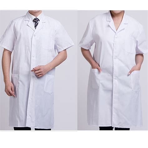 Bata De Laboratorio Blanca Unisex Uniforme De Man Grandado