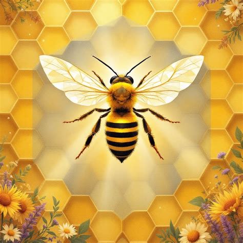 Free Golden Bee Geometry Photo Bee Honeycomb Geometric Download
