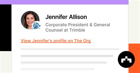 Jennifer Allison Corporate President And General Counsel At Trimble