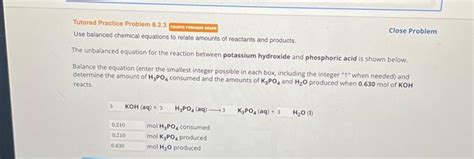 Solved Tutored Practice Problem 8 2 3 Use Balanced Chemical