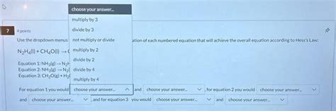 Solved Use The Dropdown Menus To Select The The Correct