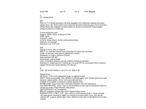 Nrnp 6552 Week 4 Case Study Common Gynecologic Conditions Part 1