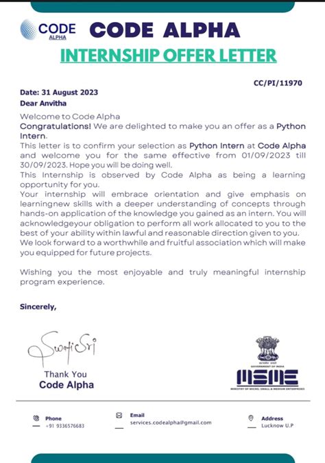 Anvitha Bollena On Linkedin Codealpha Pythondeveloper Newbeginnings