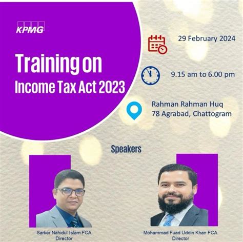 Tax Training At Kpmg Chattogram Office Soyeb Ahmad Chowdhury Fca
