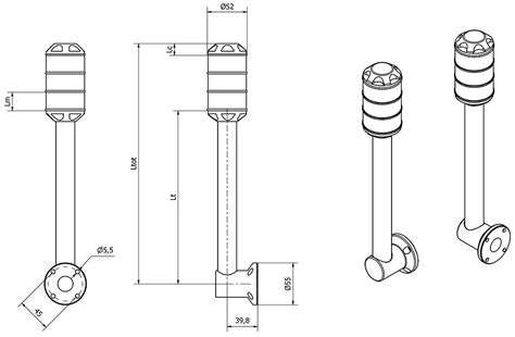 Serie Stack Light Da Due Moduli Lampada Led Per Segnalazioni Italia