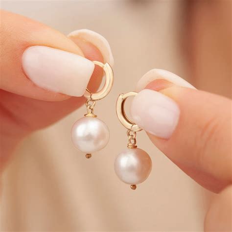 14k Gold Pearl Drop Earring Silver Freshwater Pearl Earring Dainty