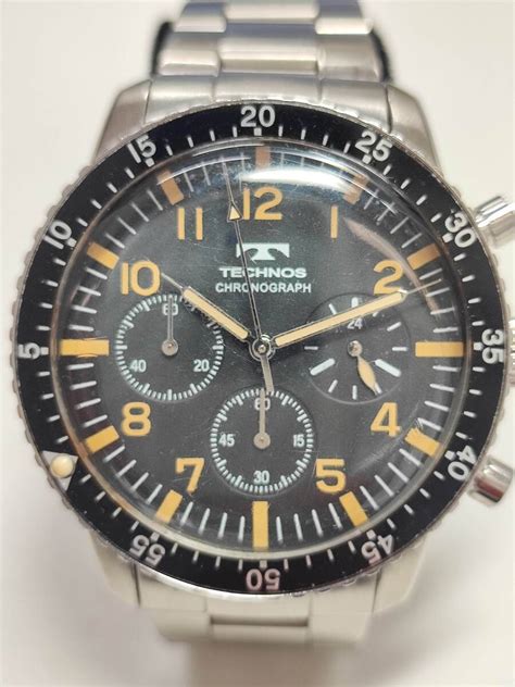 Yahooオークション 【腕時計】technos T4541 稼働品 リューズ操作・