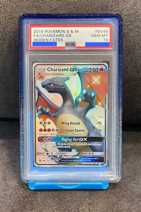 Psa 10 Charizard Gx Full Art Shiny Vault Sv49 Sun And Moon Hidden Fates Xy Full Art Bw Black