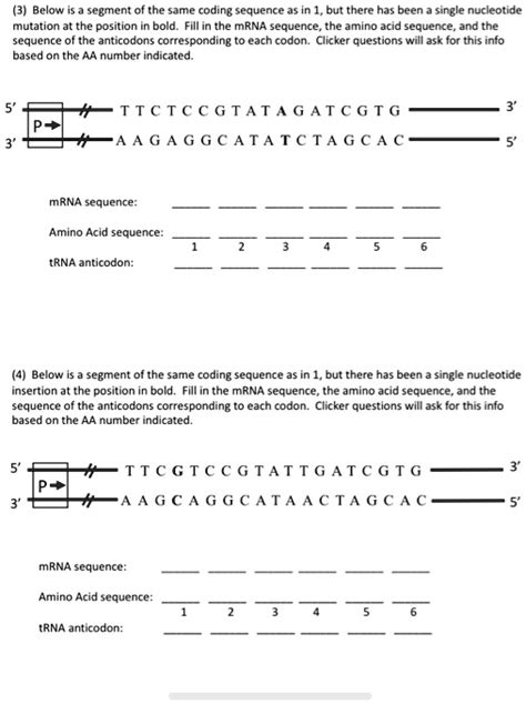 solved below is a segment of the same coding sequence as in but there