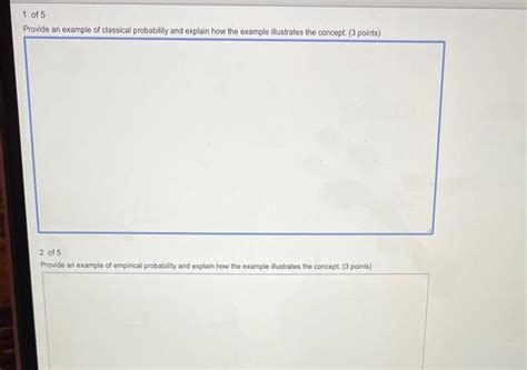 Solved 1 Of 5 Provide An Example Of Classical Probability
