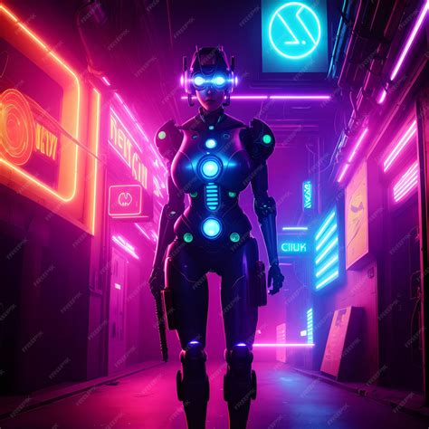 Premium Photo Cyberpunk Future Technology Cyborg Robot Punk Woman