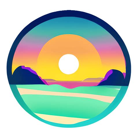 Simple Sunrise With Bands Of Color In A Circle · Creative Fabrica