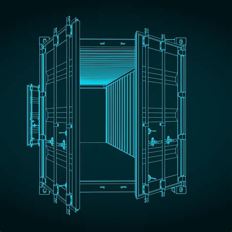Premium Vector Cargo Container Blueprint