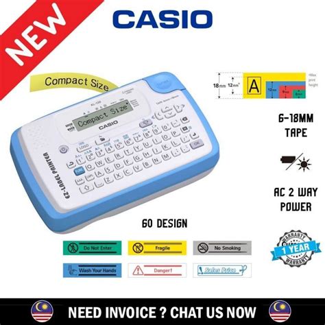 Casio Label It Kl 120 Kl 130 2 Line Compact Label Printer Or Label 6mm 9mm 12mm 18mm 24mm Pls