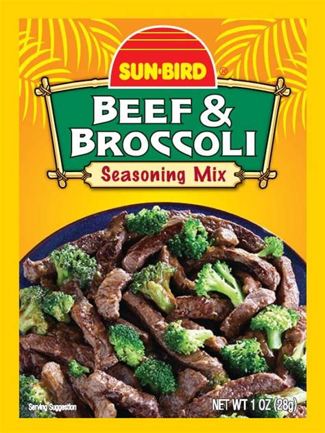 Sun Bird Beef And Broccoli Seasoning Mix 1 Oz Pouch For Asian Cuisine And
