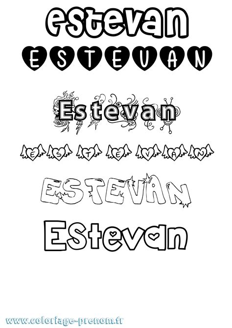 Coloriage Du Prénom Estevan à Imprimer Ou Télécharger Facilement
