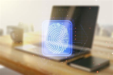 Premium Photo Multi Exposure Of Abstract Fingerprint Scan Interface