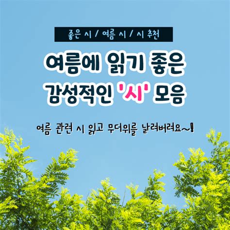 감성적인 시 추천 여름과 관련된 시 모음 네이버 블로그