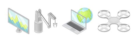 Isometric Artificial Intelligence And Robot Vector Image