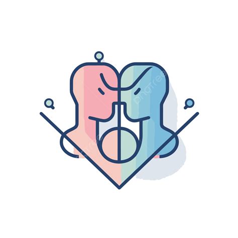 Gambar Dua Muka Bertemu Atau Mencium Muka Satu Sama Lain Dalam Bentuk Simbol Hati Dan Segi Tiga