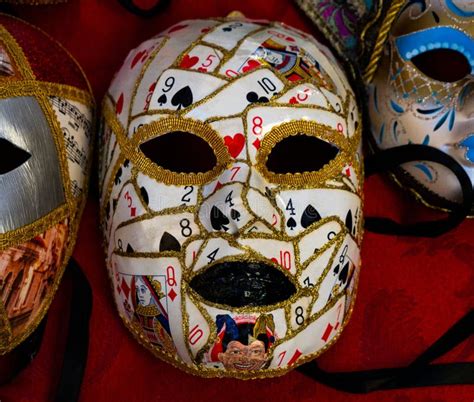 Close Up Of A Venice Carnival Mask For Sale With Playing Card Suit