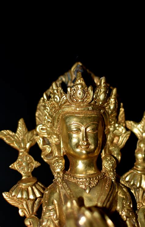 Maitreya Future Buddha Gilt Bronze Tibetan Statue For Sale At 1stdibs