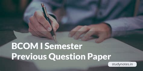 BCom I Semester Calicut University Previous Question Papers Studynotes