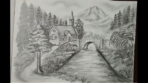 Pencil Shading Nature Scenery