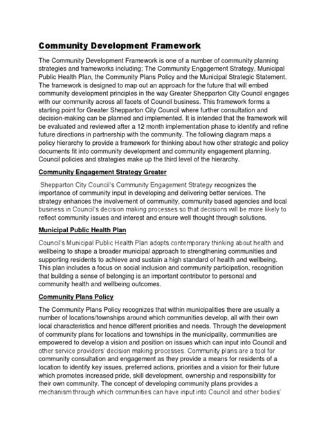 Community Development Framework Guide Pdf Community Empowerment