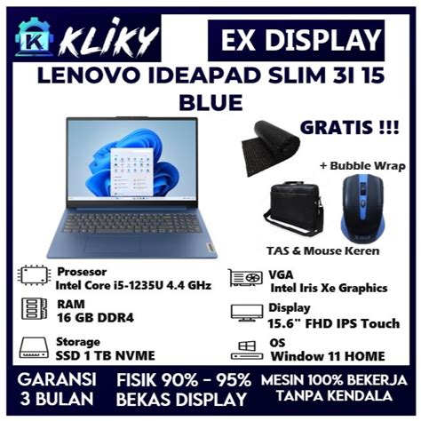 Jual Laptop Touchscreen Lenovo Ideapad Slim I Intel Core I Gen U Ram Gb Ssd Tb