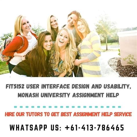 Fit5152 User Interface Design And Usability Monash University Assignment Help User Interface