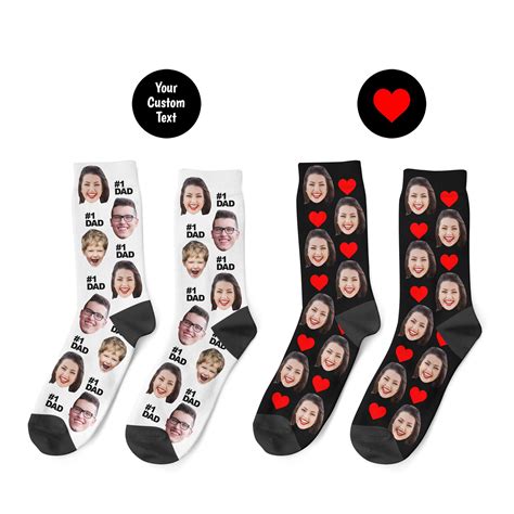 Custom Face Socks Photo Personalized Socks Faces On Socks Etsy