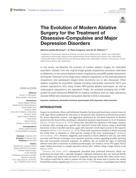 Pdf The Evolution Of Modern Ablative Surgery For The Treatment Of