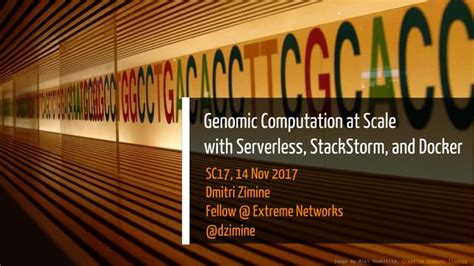 genomic computation at scale with serverless stackstorm and docker