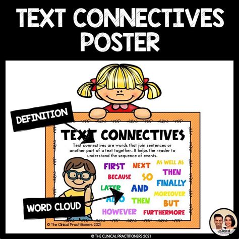 Text Connectives Task Cards And Poster Task Cards Word Cloud Text