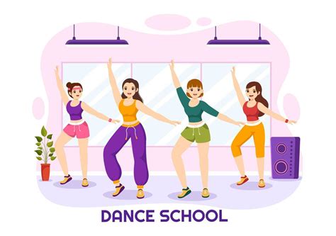 Dance School Illustration Of People Dancing Or Choreography With Music