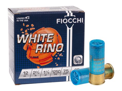 Fiocchi 12ga White Rino 1 18oz 75 Shot 25ct Hunting Gear