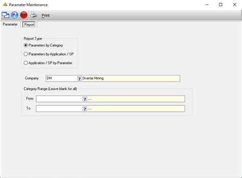 Modules System Management System Administration Parameter Maintenance